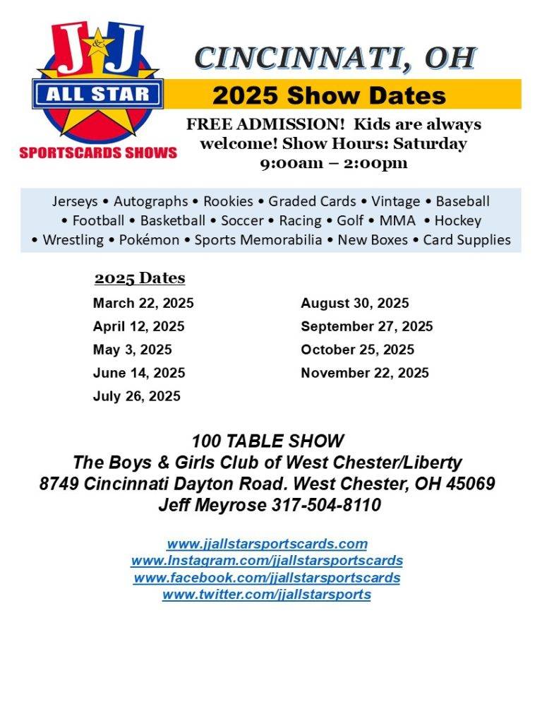 Regional Show Dates - JJ All Star Sportscards